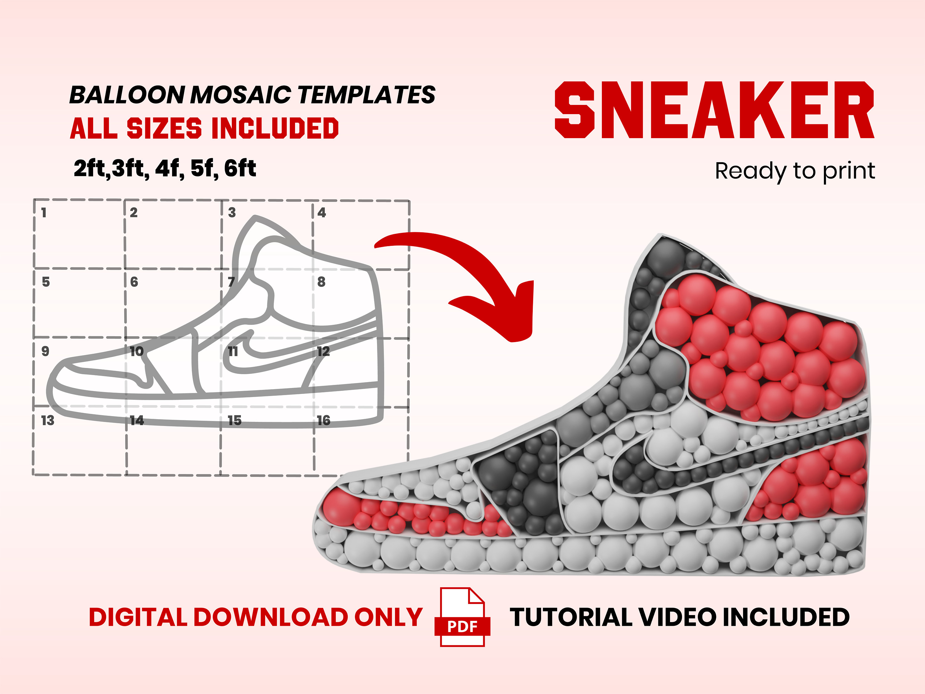 Sneaker From Balloons Shoe Mosaic From Balloons Décor Ideas - Etsy