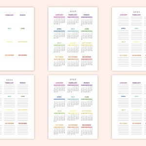 2023 2024 Calendar Bundle | Printable Editable Landscape Monthly ...