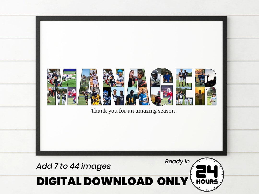 Team Manager Collage Frame, Custom Gift for Sports Team Manager ...