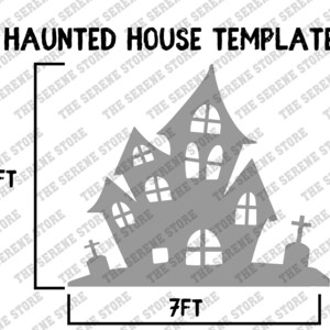 6ft Haunted House Mansion Template Unique Halloween Silhouette Décor ...