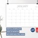 Calendar 2023 Big Wall Printable Calendar Template Monthly - Etsy