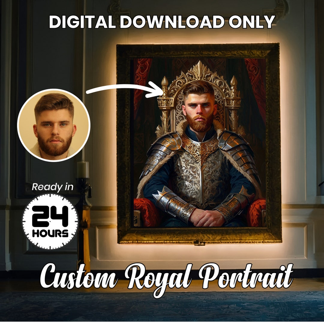 Personalized King Royal Portrait From Photo, Renaissance Portrait ...
