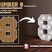 Number 8 BLOCK Font, Balloon Mosaic Template, Mosaic Number Template ...