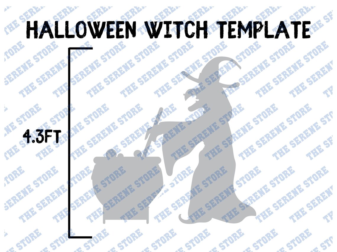 4.3ft Witches Halloween Template Unique Silhouette Décor Printable ...