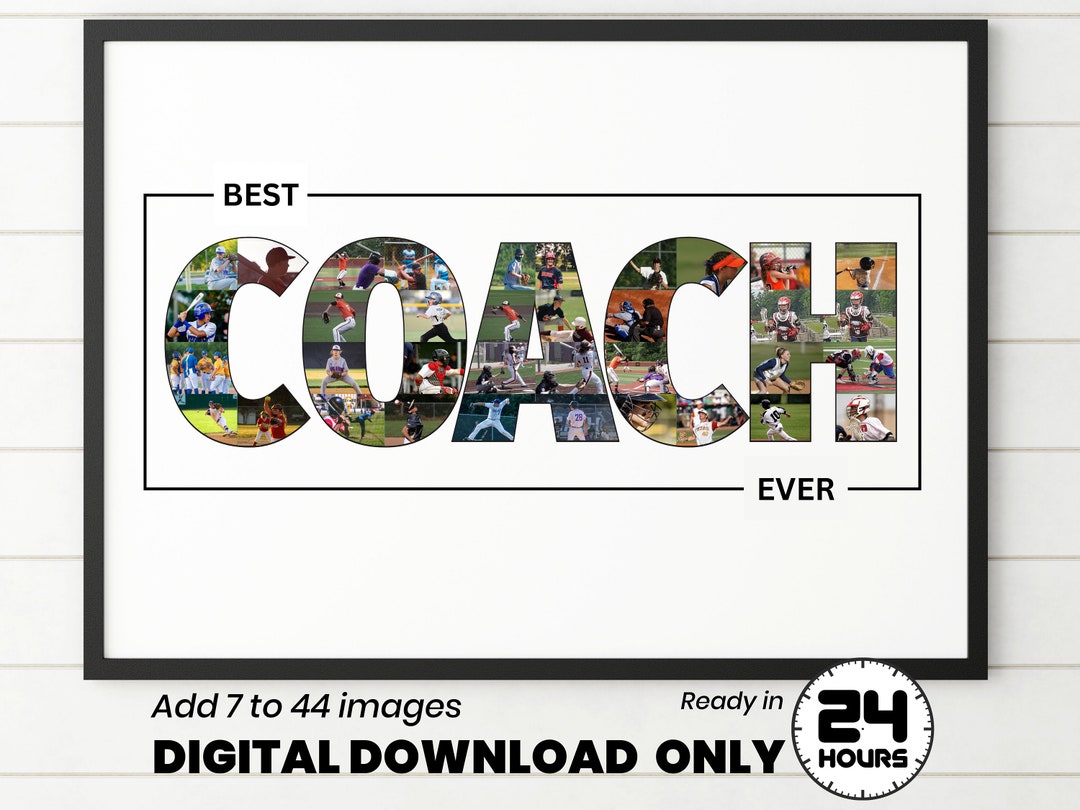 Coach Collage Frame, Custom Gift for Coach, Personalized Collage Gift ...