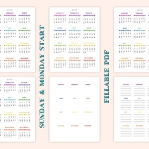 2023 2024 Calendar Bundle | Printable Editable Landscape Monthly ...