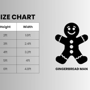 2ft 3ft 4ft 5ft 6ft Gingerbread Man PDF Template ,printable Trace and ...