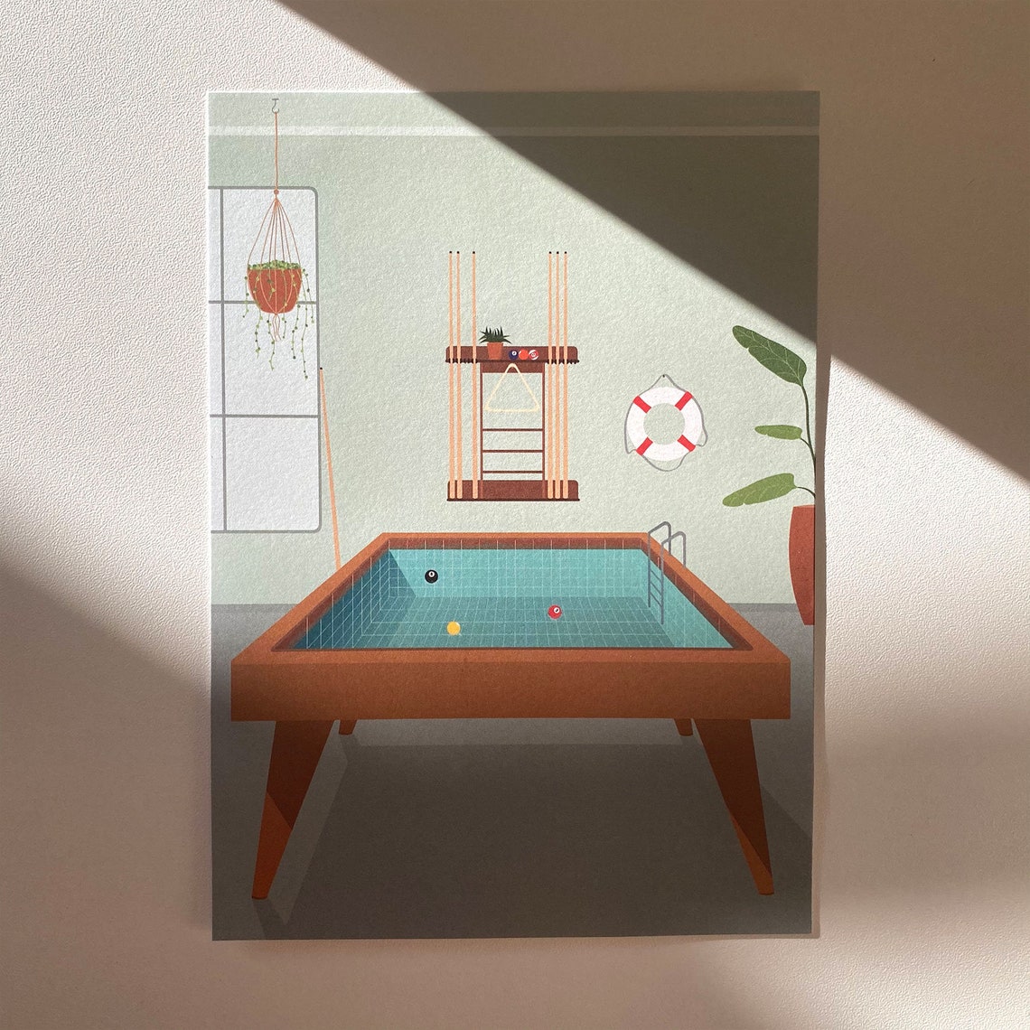 Swimming Pool Table Print | Swimming Pool, Pun Print, 8 Ball Billiards ...