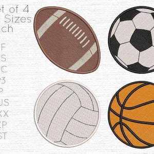 Set of 4 X 6 Sizes - Football / Soccer / Netball / Basketball - Digital ...
