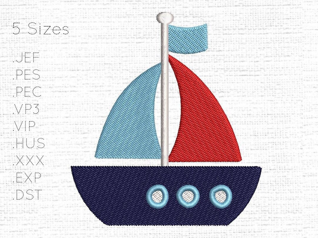Sail Boat / Sailing Boat / Yacht Embroidery Machine Designs / Patterns ...