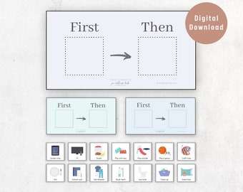 FIRST THEN BOARD Visual Support for Persons With Autism 24 - Etsy