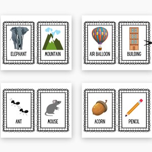 Printable Big Vs. Small Flash Cards - Etsy Canada