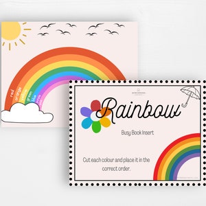 Printable Rainbow Busy Book Activity Sheets - Etsy