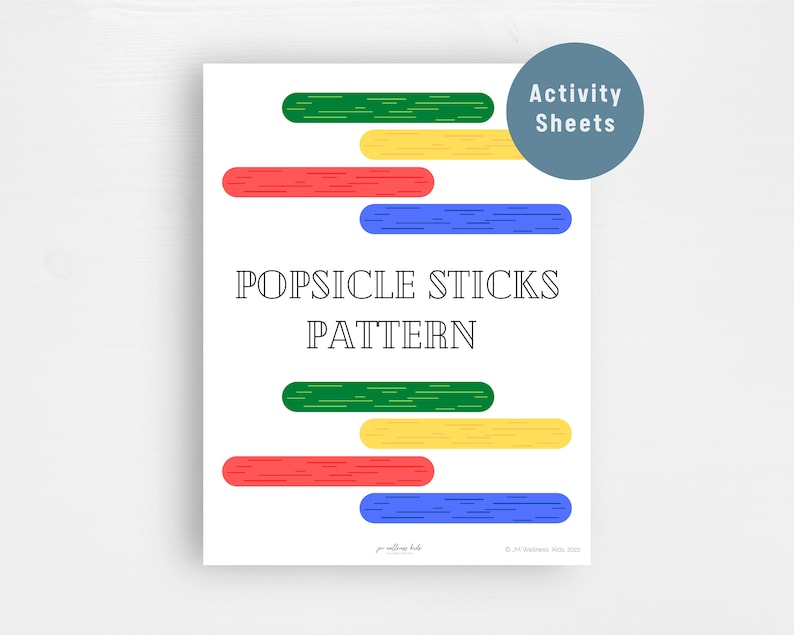 Popsicle Sticks Printable Activity Sheets - Etsy