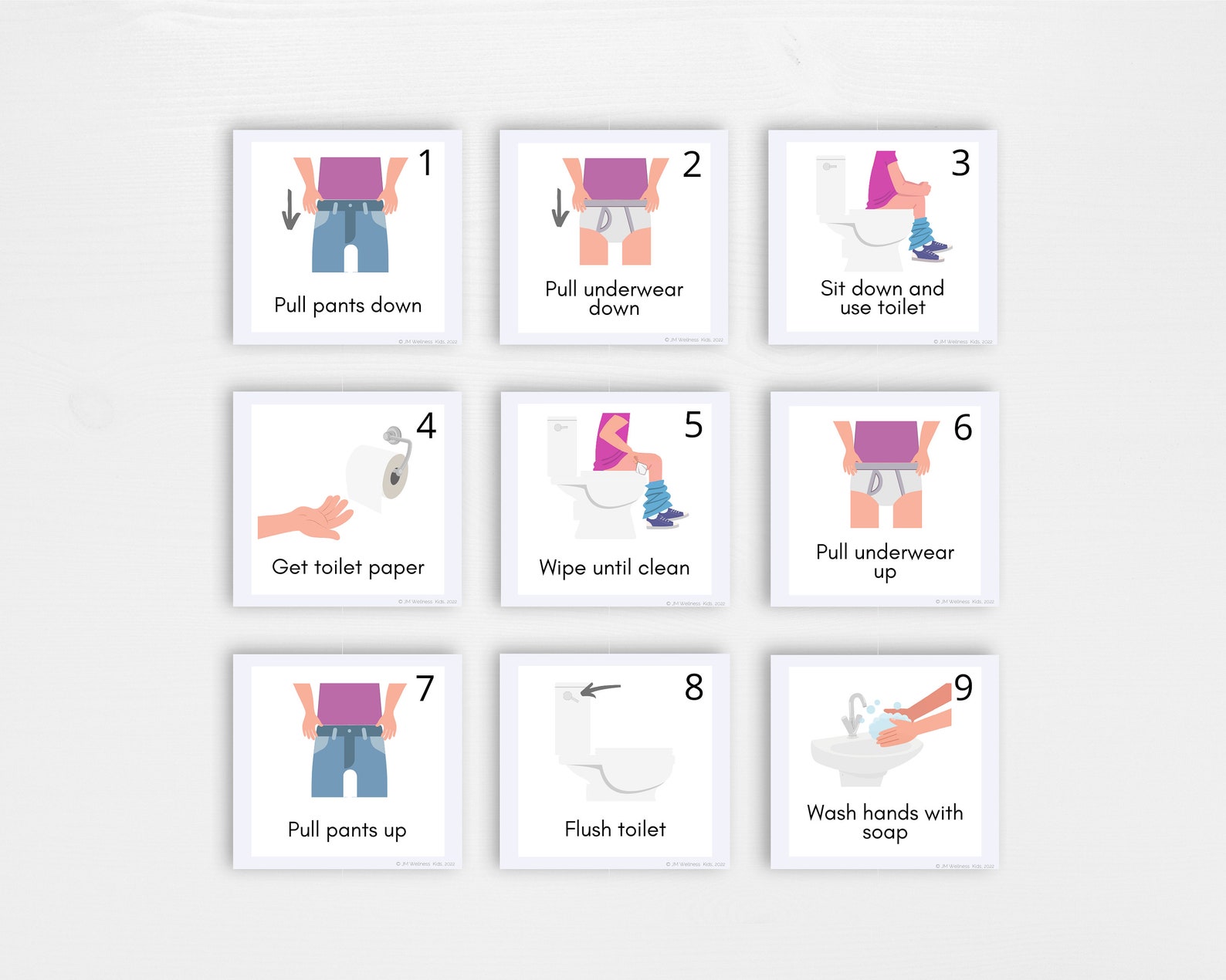 Printable Bathroom Routine and Toilet/potty Training Flash Cards - Etsy