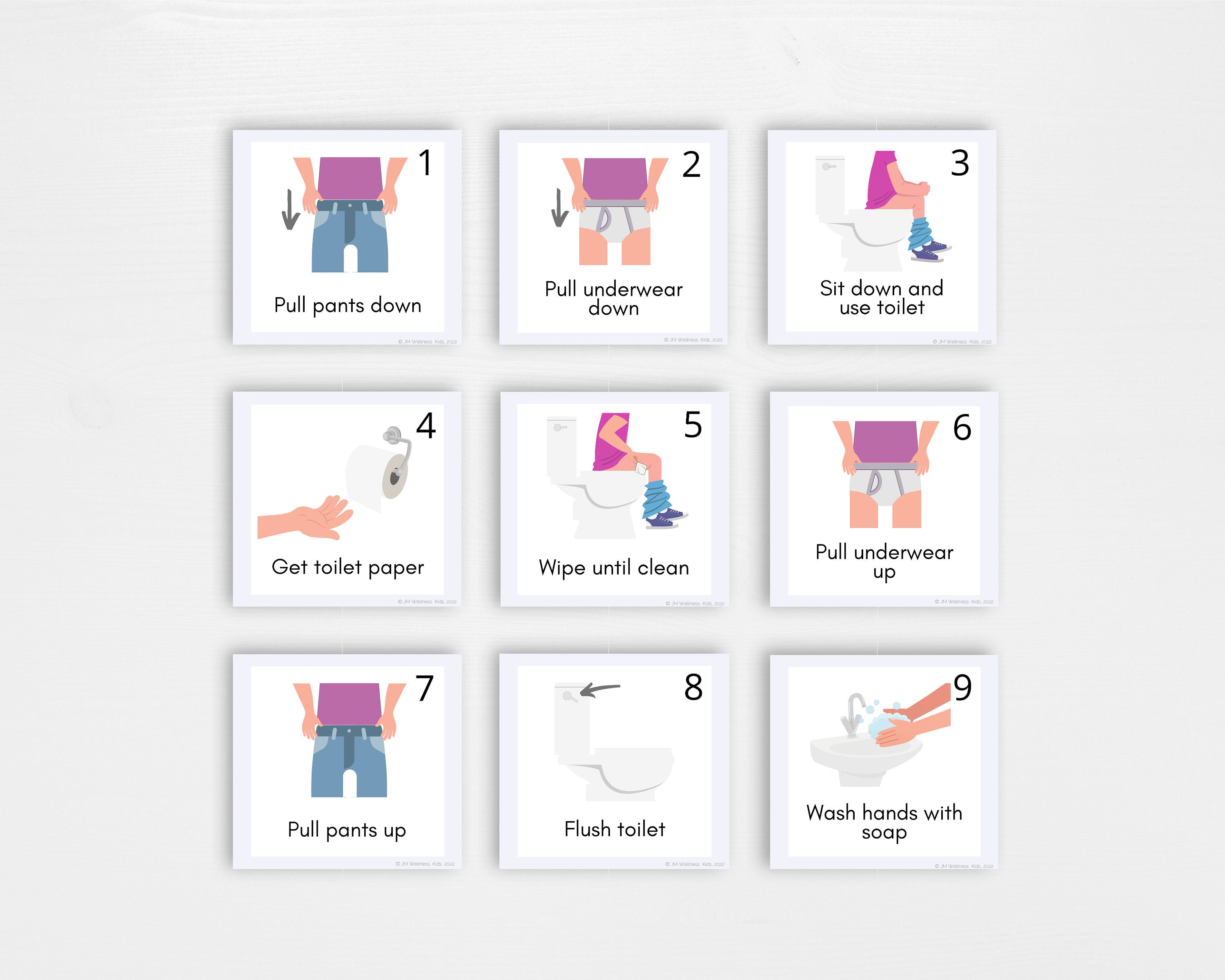 Printable Bathroom Routine and Toilet/potty Training Flash Cards - Etsy