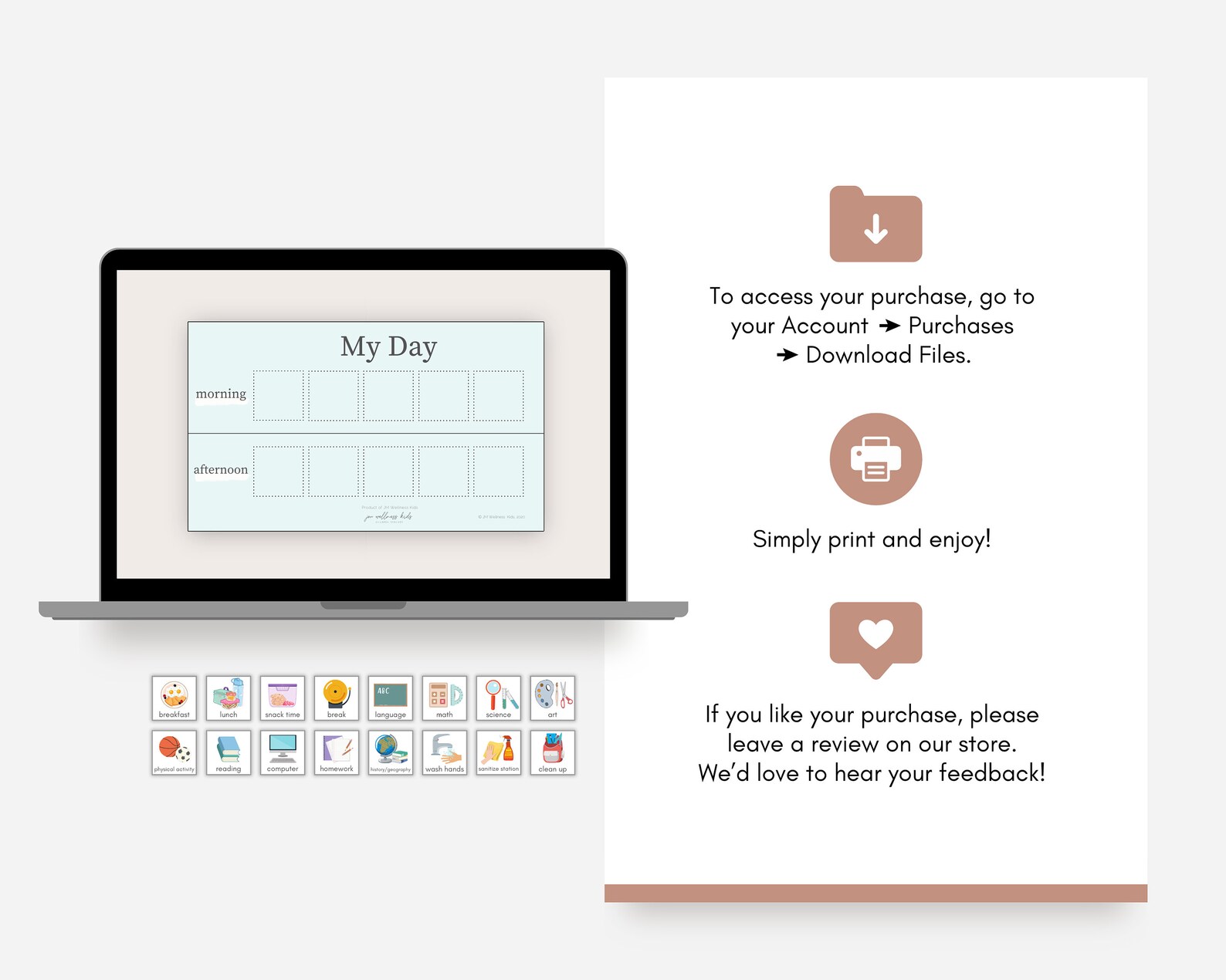 Printable School Day Visual Schedule for Kids (mint) - Etsy