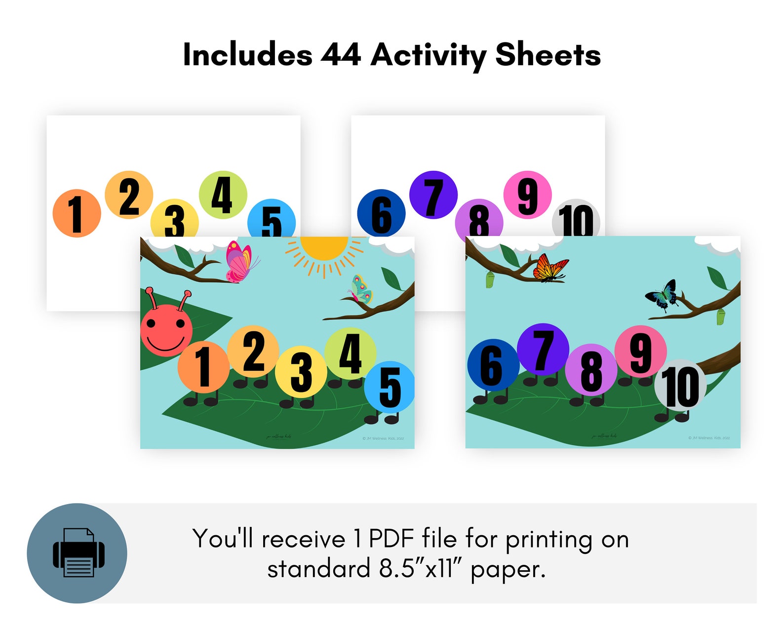 Caterpillar Number Match 1 to 100 Worksheets - Etsy