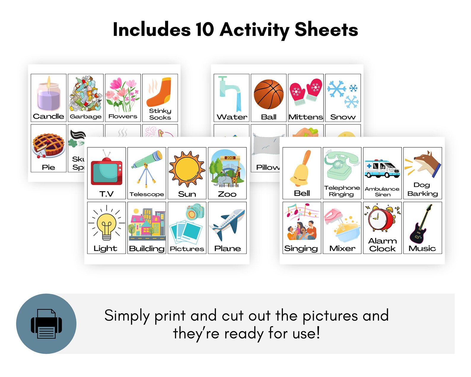 5 Senses Sorting Activity Sheets - Etsy