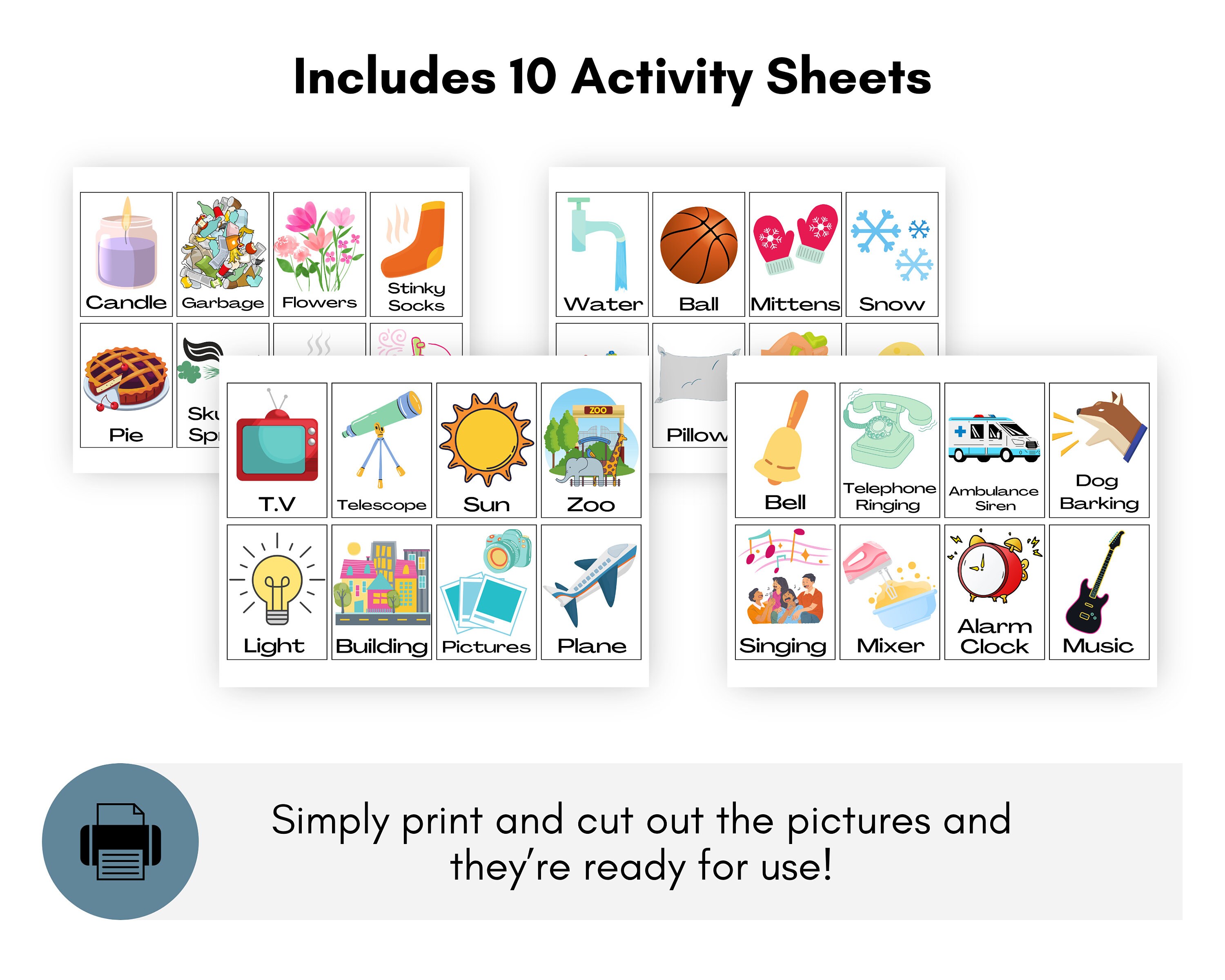 5 Senses Sorting Activity Sheets - Etsy