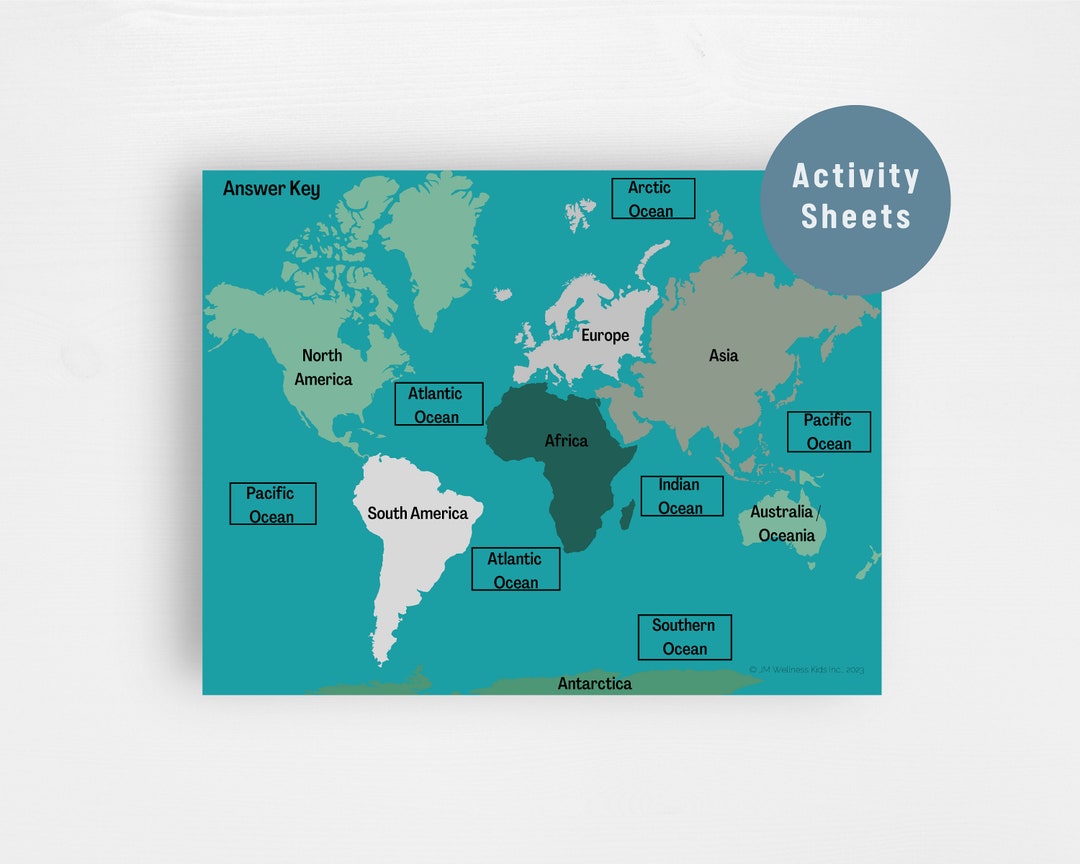Printable Continents Busy Book Activity Sheets - Etsy