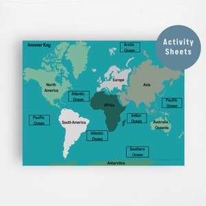 Printable Continents Busy Book Activity Sheets - Etsy