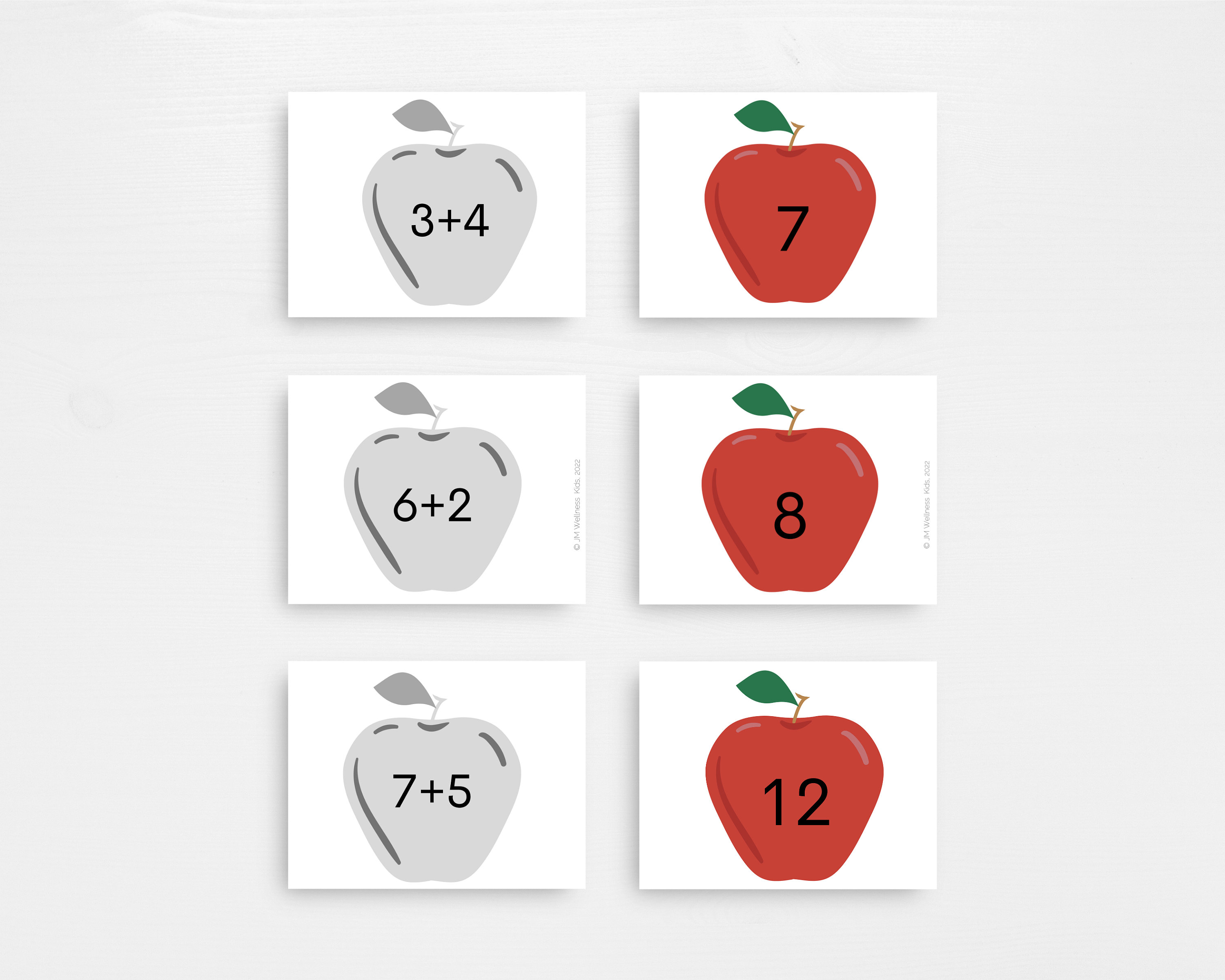 Apple Math Addition and Subtraction Equations Worksheets - Etsy