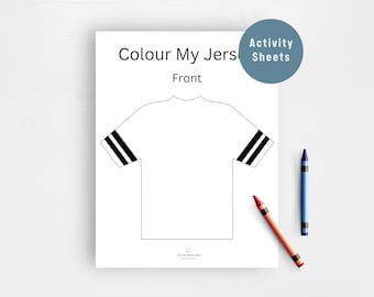 Baseball Jersey Printable Coloring Activity Sheets - Etsy