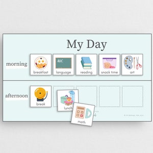 Printable School Day Visual Schedule for Kids (mint) - Etsy