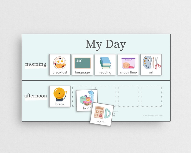 Printable School Day Visual Schedule for Kids (mint) - Etsy