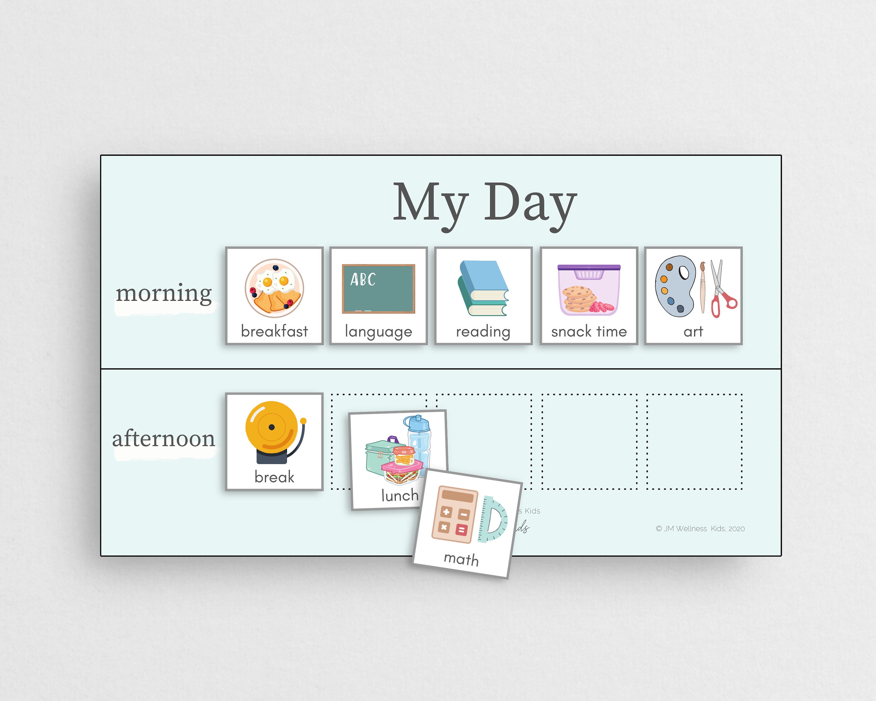 Printable School Day Visual Schedule for Kids (mint) - Etsy