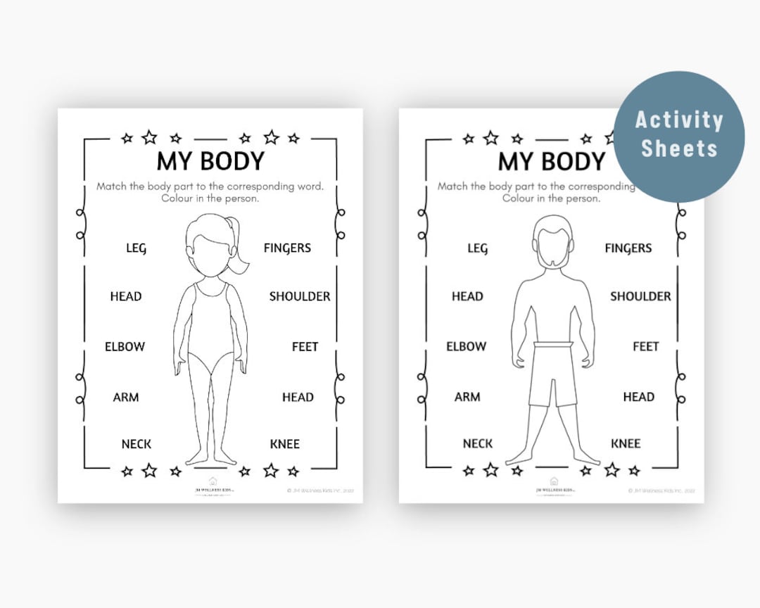 My Body Printable Worksheets - Etsy