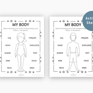 My Body Printable Worksheets - Etsy
