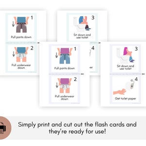 Printable Bathroom Routine and Toilet/potty Training Flash Cards - Etsy