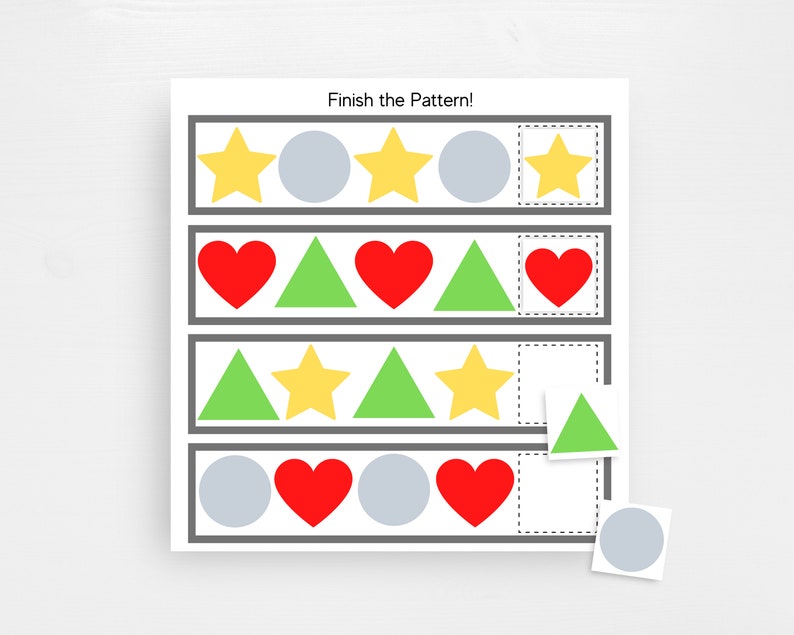Finish the Pattern Printable Worksheets - Etsy