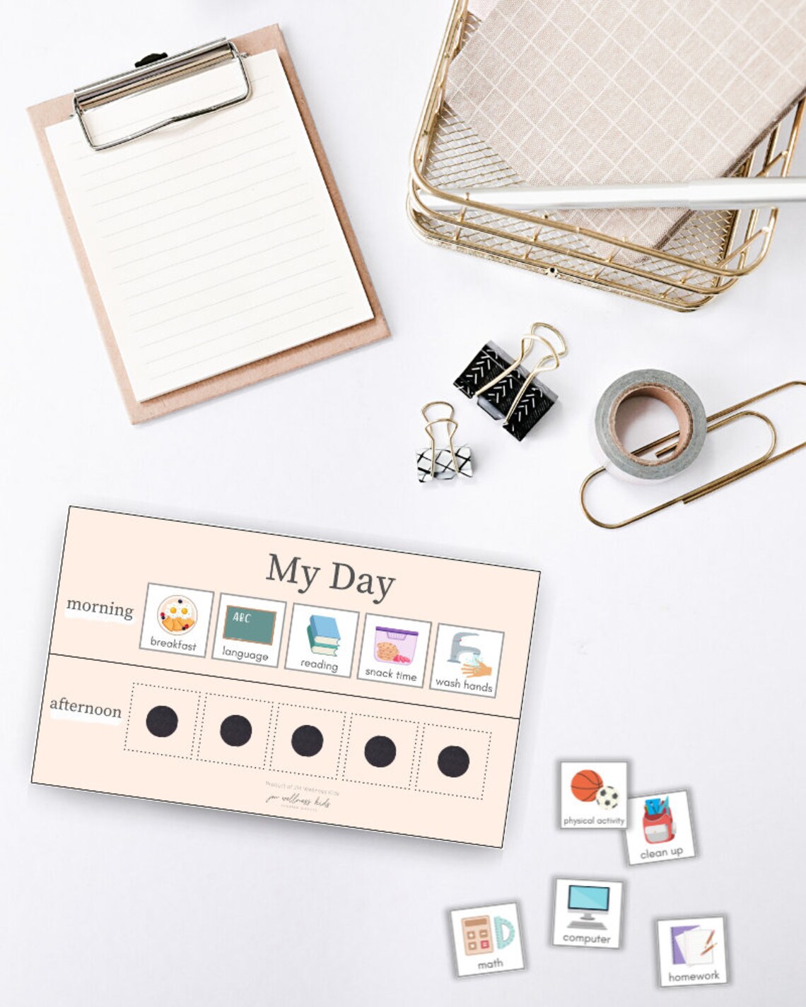 Printable School Day Visual Schedule for Kids peach - Etsy Canada