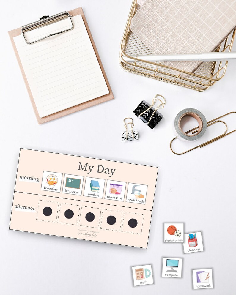Printable School Day Visual Schedule for Kids peach - Etsy Canada