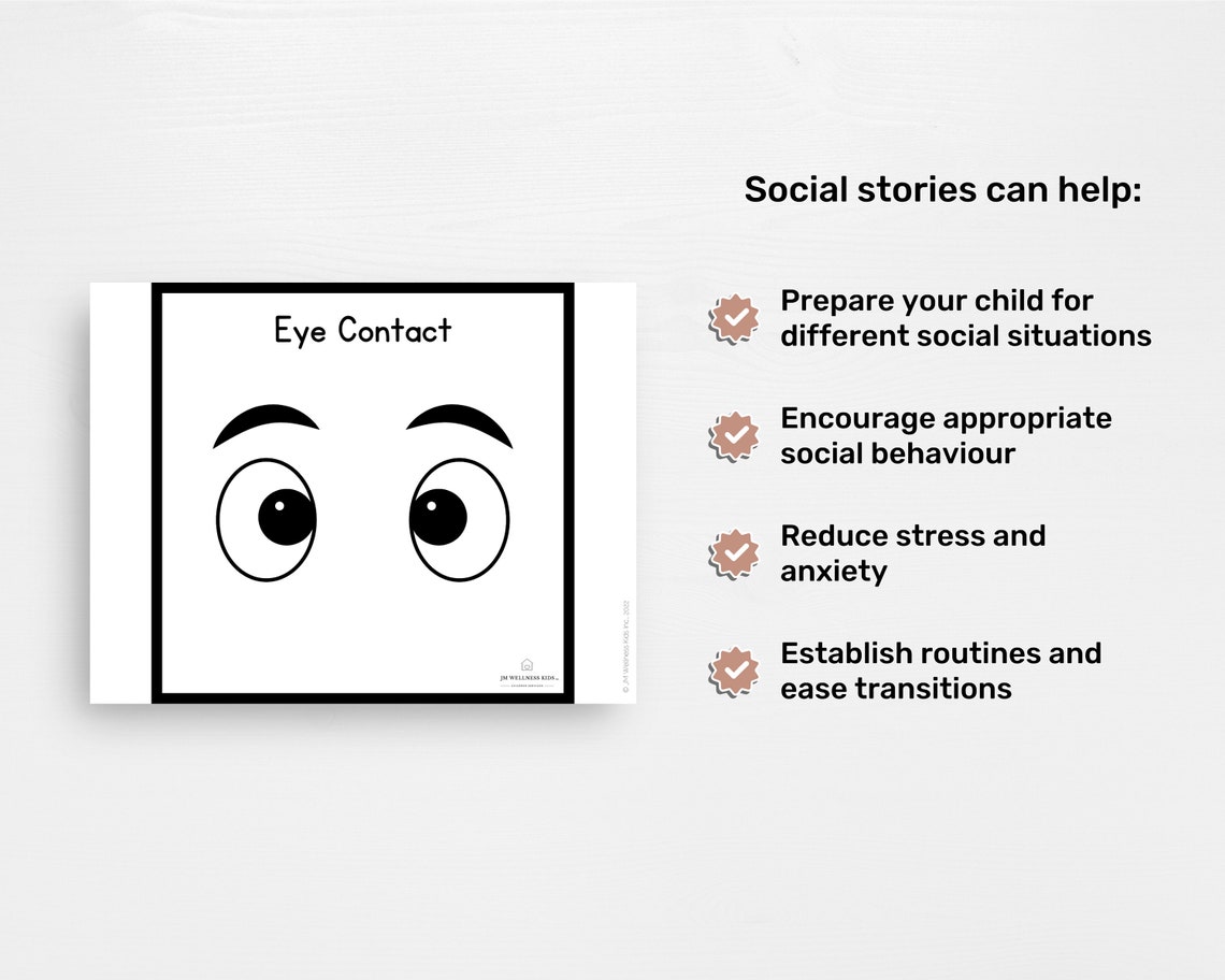 Eye Contact Printable Social Story - Etsy