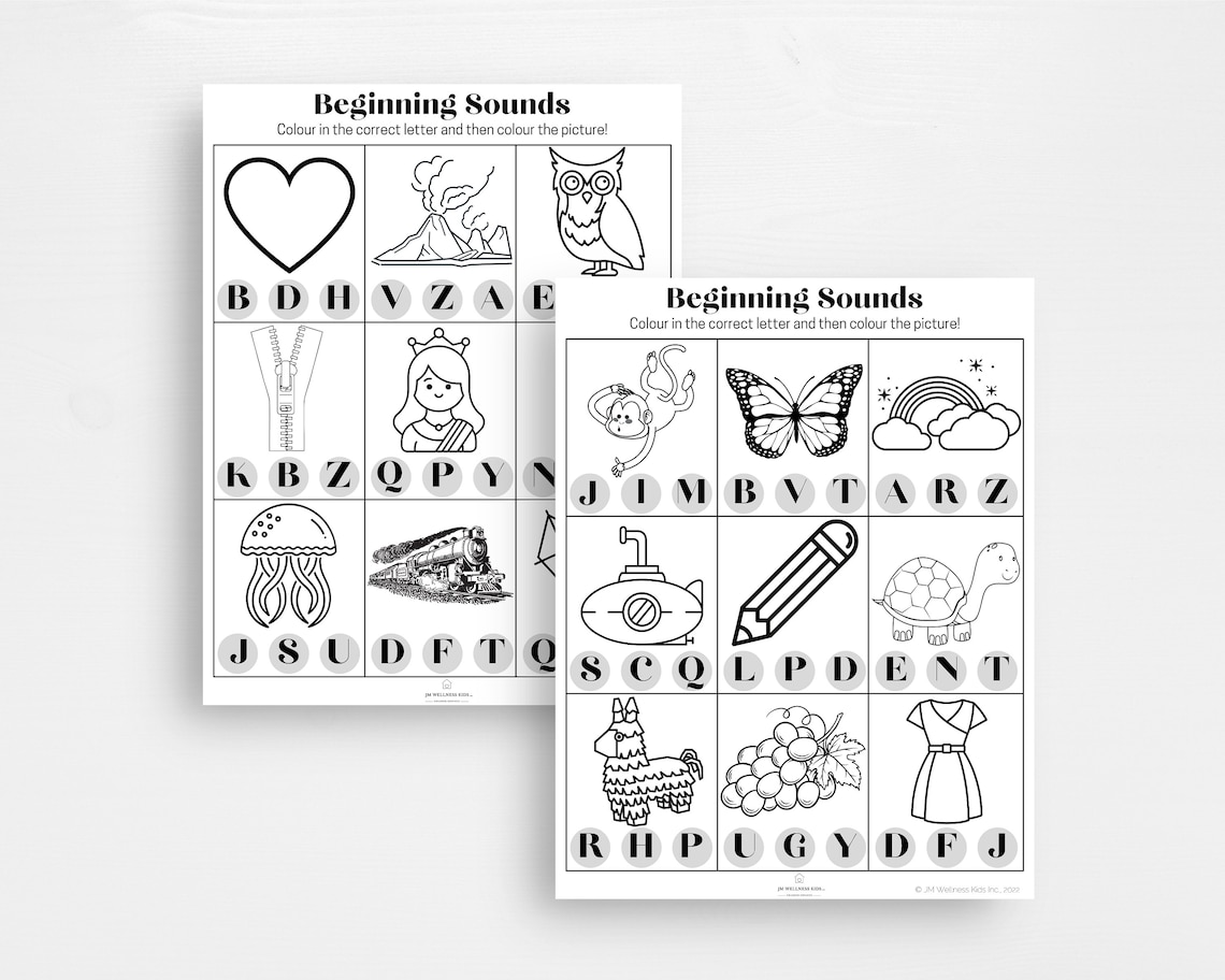 Beginning Sounds Printable Worksheets - Etsy