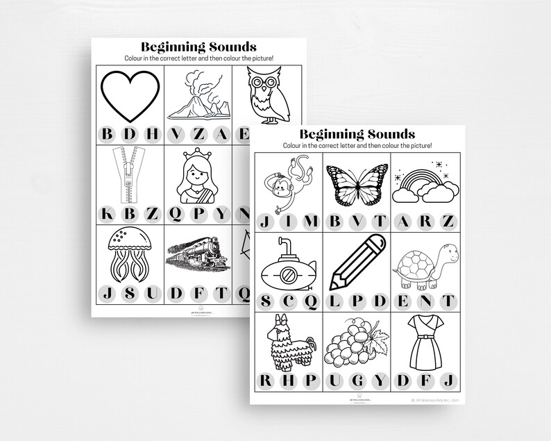 Beginning Sounds Printable Worksheets - Etsy