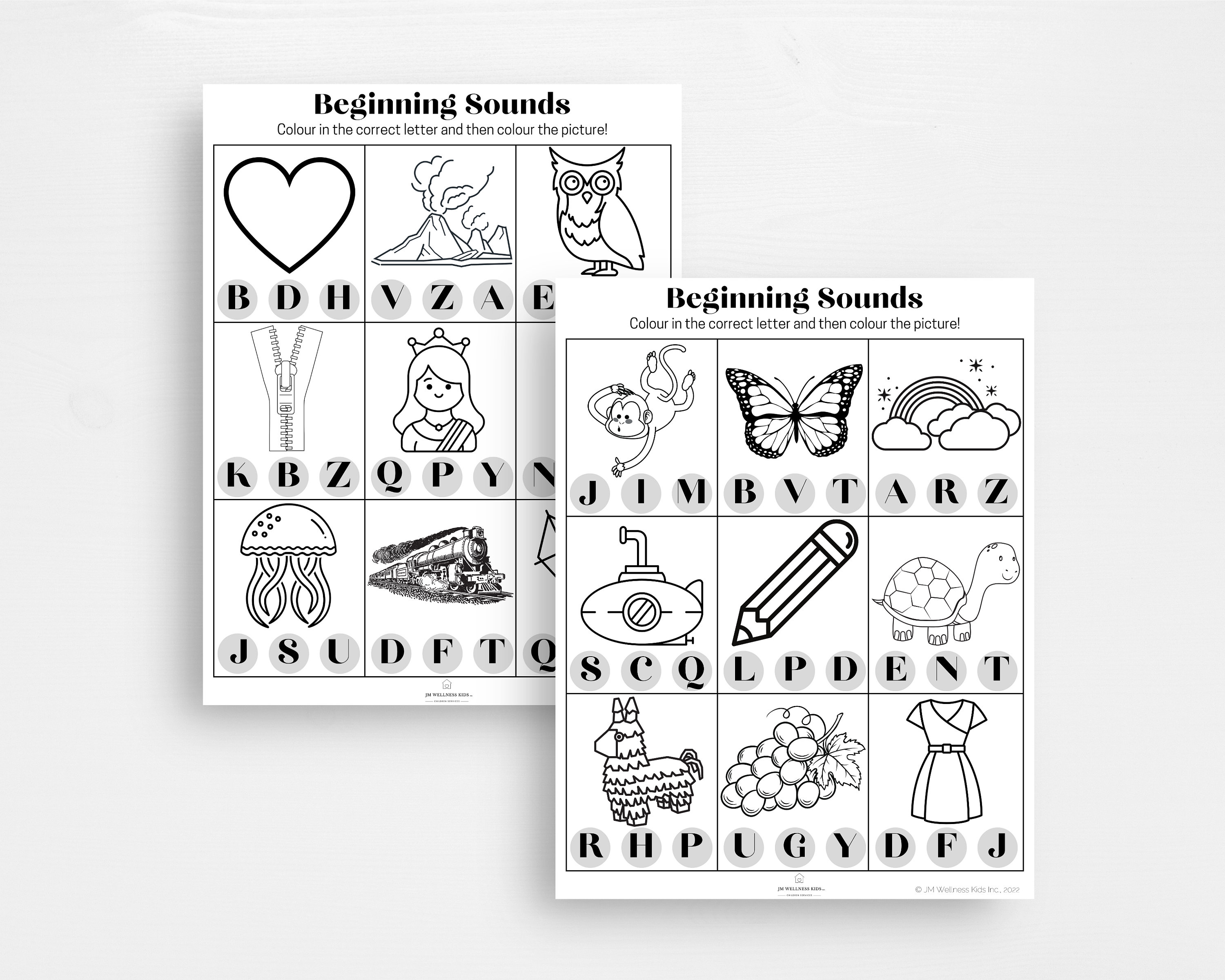 Beginning Sounds Printable Worksheets - Etsy