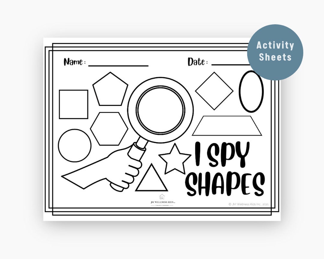 I Spy Shapes Printable Worksheets - Etsy