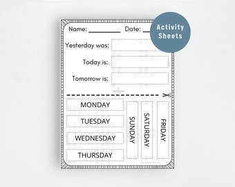 7 Days of the Week Tracing Worksheet Handwriting Practice 7 Days of the ...