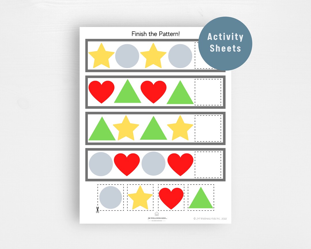 Finish the Pattern Printable Worksheets - Etsy