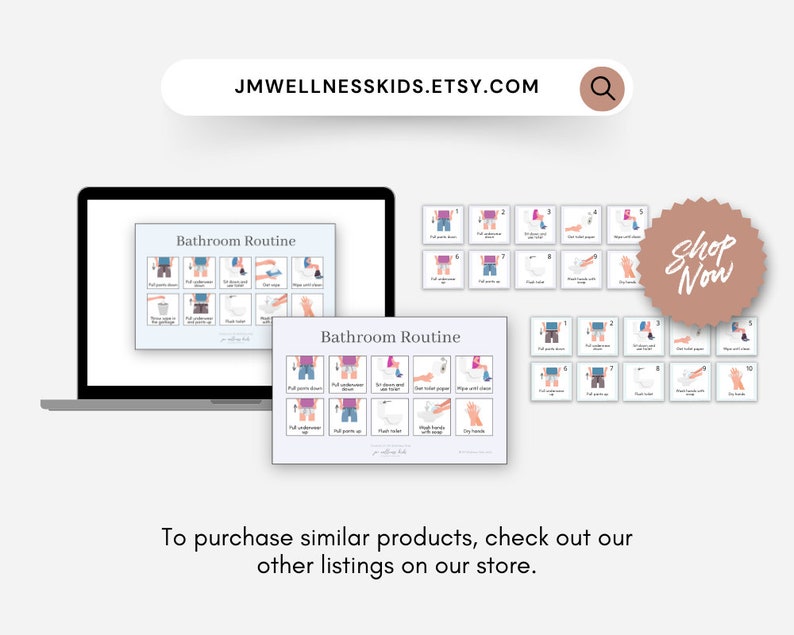 Printable Bathroom Routine and Toilet/potty Training Visual (mint) - Etsy