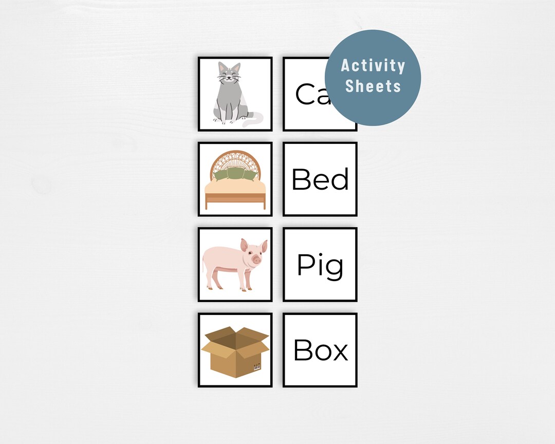 Middle Sound Sorting Printable Activity Cards - Etsy