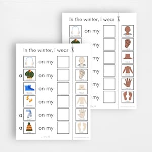 Winter Clothing Worksheets - Etsy