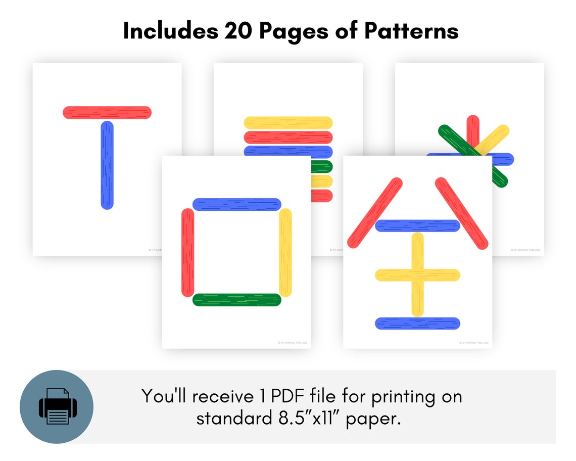 Popsicle Sticks Printable Activity Sheets - Etsy