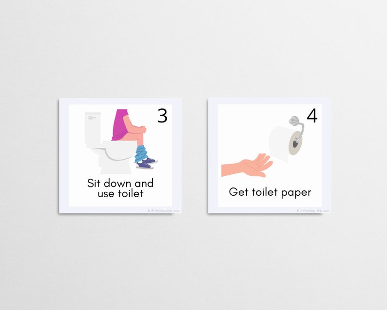 Printable Bathroom Routine and Toilet/potty Training Flash Cards - Etsy