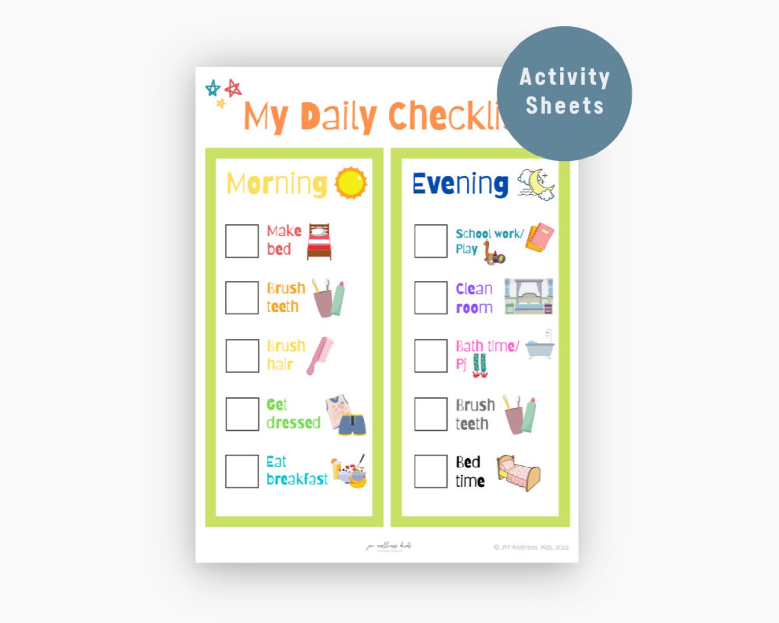 Printable Kids Daily Checklist - Etsy